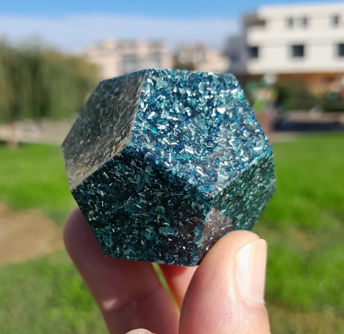 Mini Dodecaedro Orgonita Azul- Armonizador de Energía – Mundo Orgon LTD